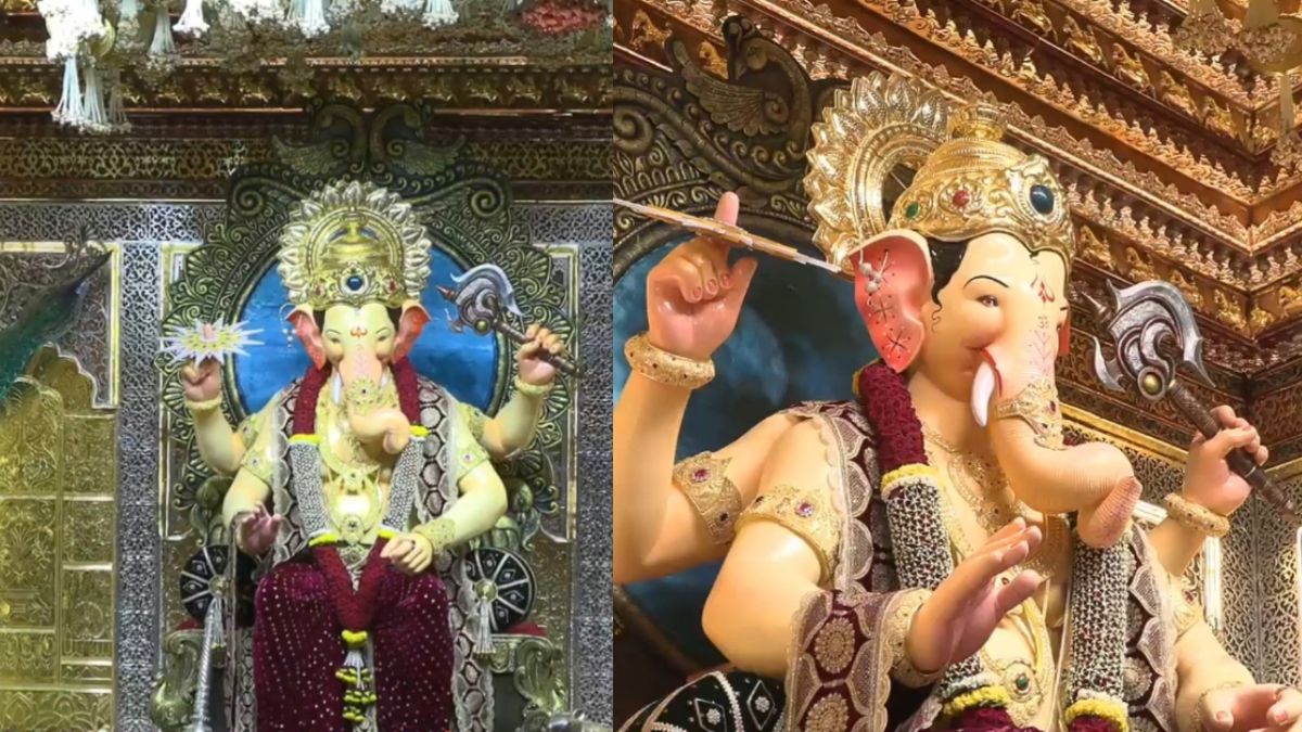 Ganesh Chaturthi 2024: First Look Of Mumbai's Iconic Lalbaugcha Raja Unveiled Today | Watch Video